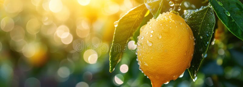 Close-up of Lemon on Tree Branch Stock Photo - Image of juicy, citrus ...