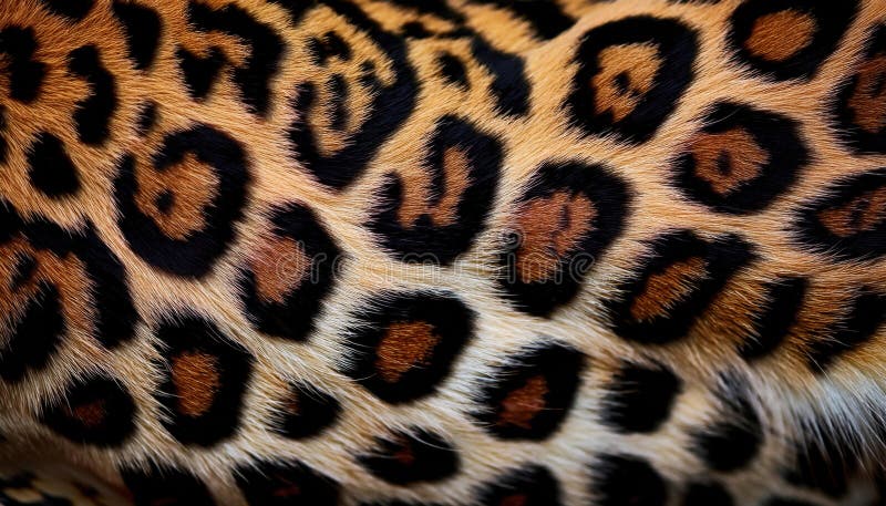 Close-up of Leopard Fur Showing Detailed Rosette Pattern in Sharp Focus ...