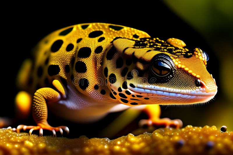 Close-up of a Leopard Gecko. Eublepharis Macularius Stock Illustration ...