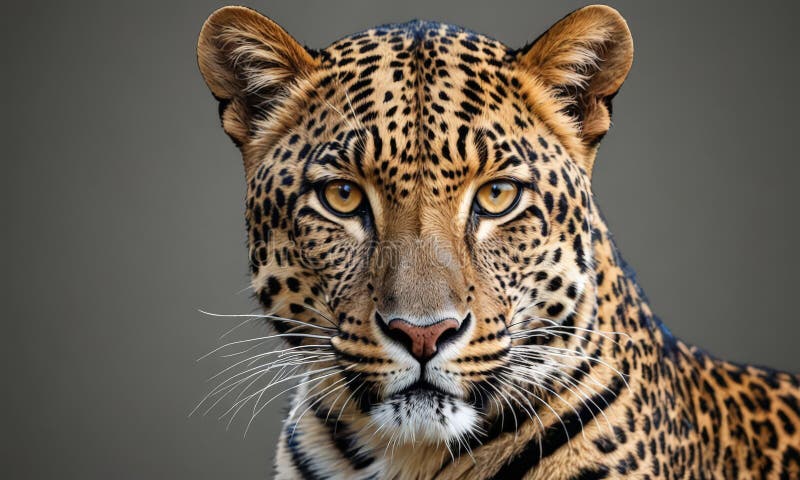 Close Up Leopard Looking at the Camera Stock Illustration ...