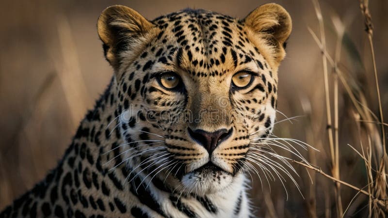 Close Up of Leopard Staring at Camera Stock Illustration - Illustration ...