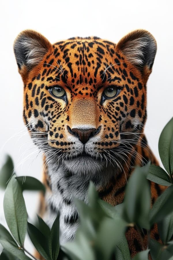 Close-up of a Leopard with Striking Features Amidst Lush Green Foliage ...