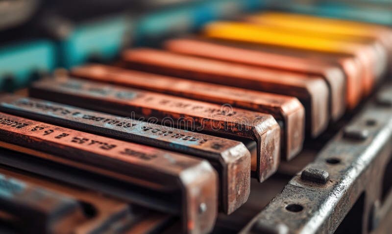 Professional Close Up Press Printing Machine Operation Stock Photos ...