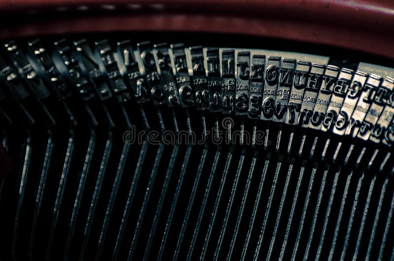 Close Up of the Letters on an Old Typewriter. Stock Image - Image of ...