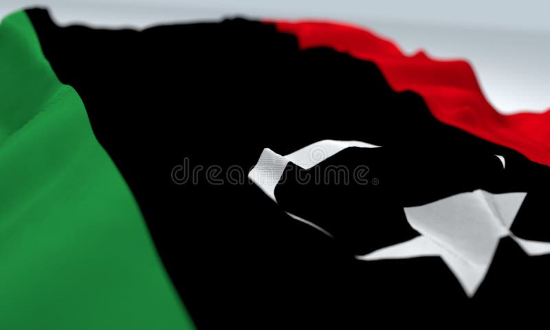 Close up in libyan flag stock image. Image of dramatic - 55832983