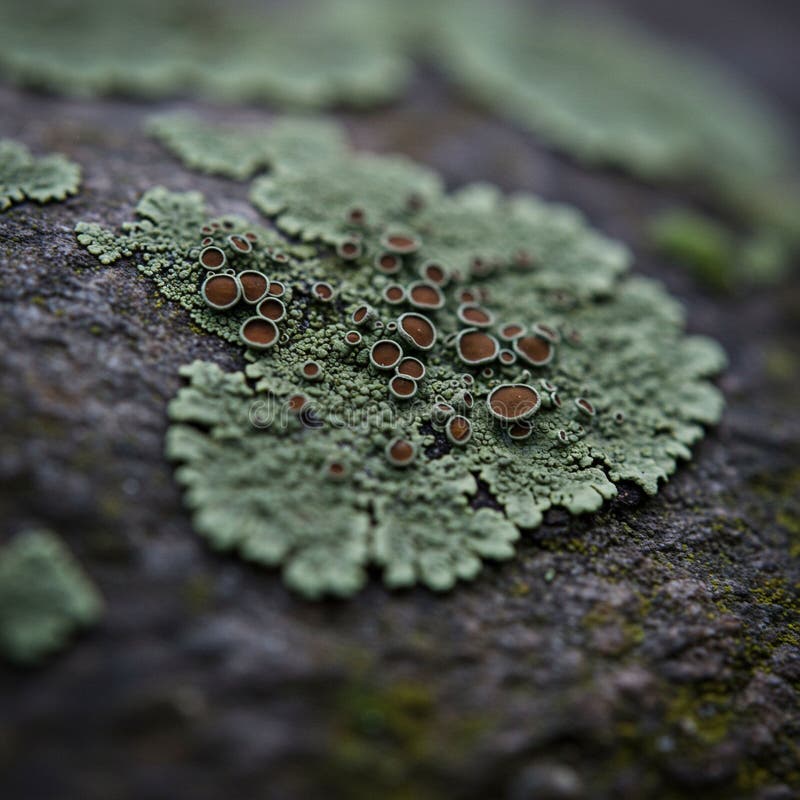 Close-up of Lichen on a Rock Surface, Displaying Intricate Patterns ...