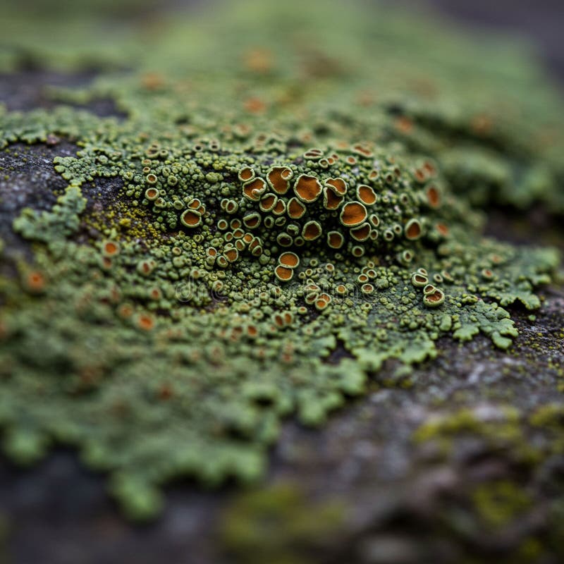 Close-up of Lichen on a Rock Surface, Featuring Numerous Small ...