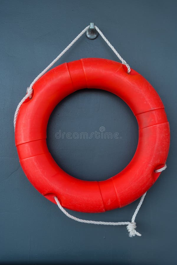 Life Preserver Hanging on Wall at Swimming Pool Stock Image - Image of ...