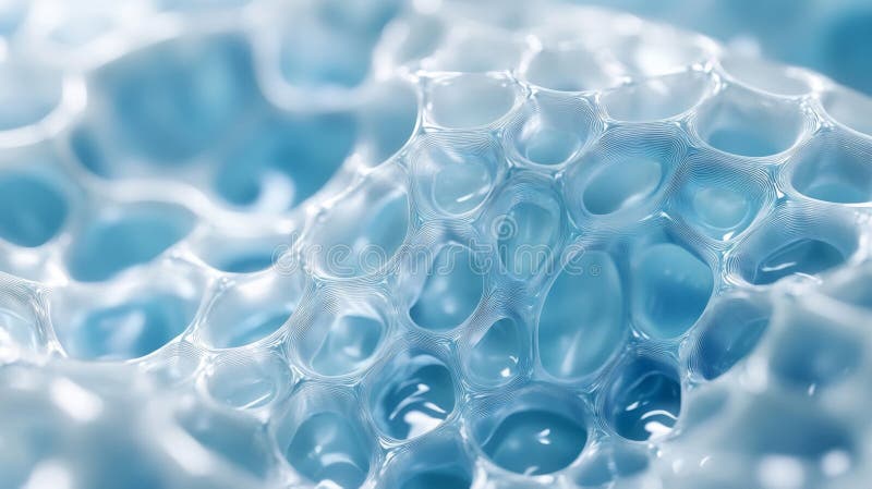 Close Up of Light Blue Porous Foam Texture Stock Illustration ...
