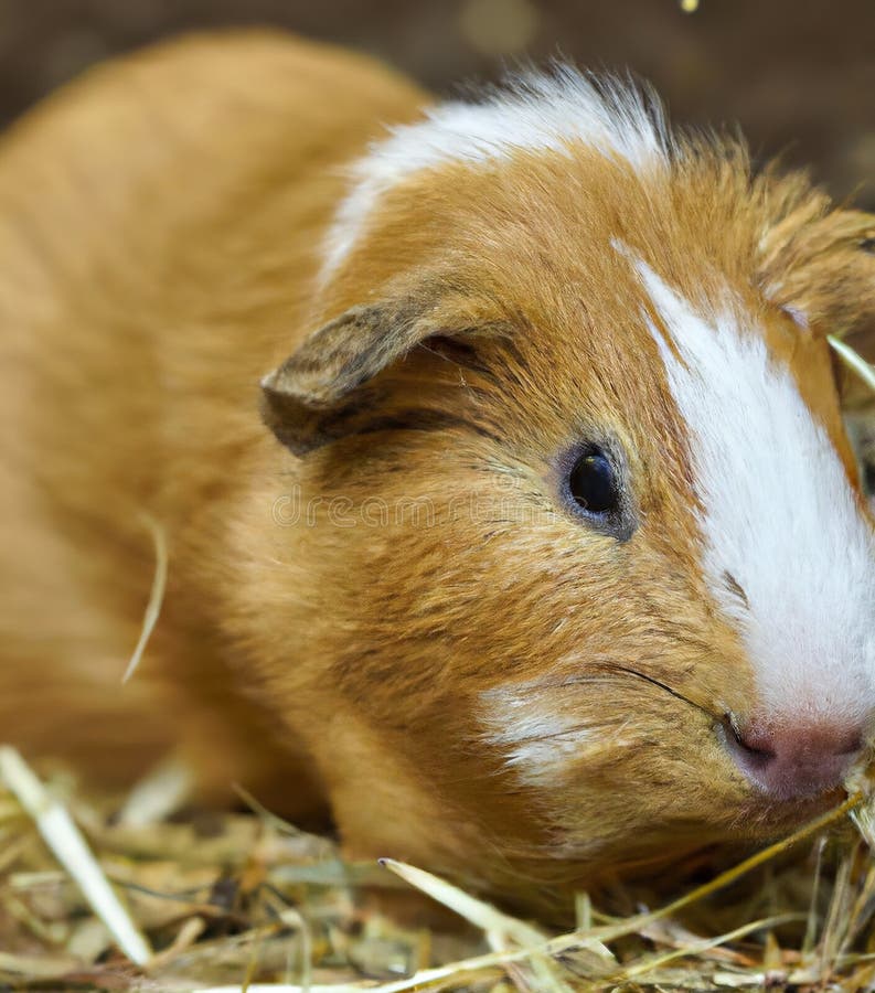 Close Up of Light Brown Guinea Pig Created Using Generative Ai ...