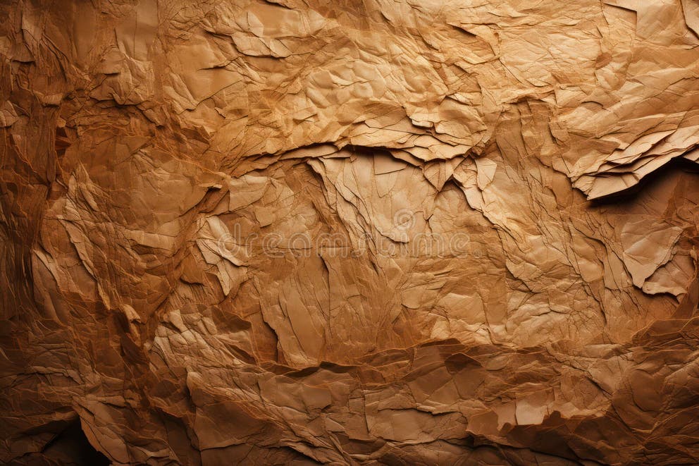Close-up of Light Brown Kraft Paper Texture with Vignette Effect Stock ...