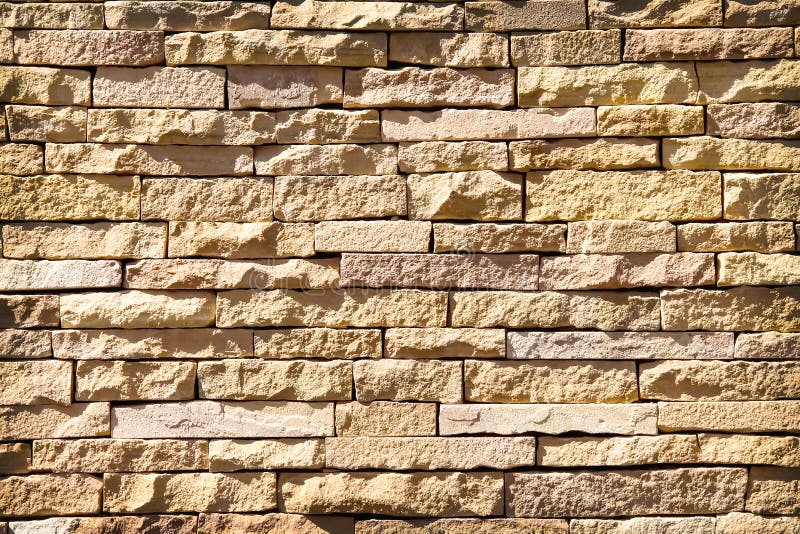 Light Brown Sand Stone Brick Decorative on Wall for Background Stock ...