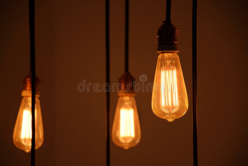 Close Up Light Bulb in Coffee Shop Background Stock Image - Image of ...
