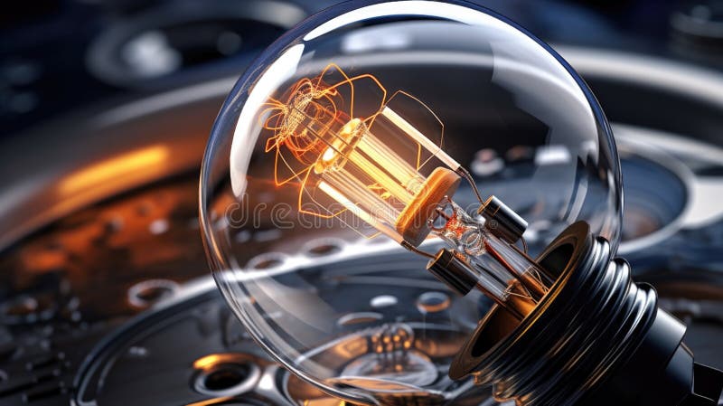 Close Up of a Light Bulb Inside a Watch, Perfect for Technology and ...