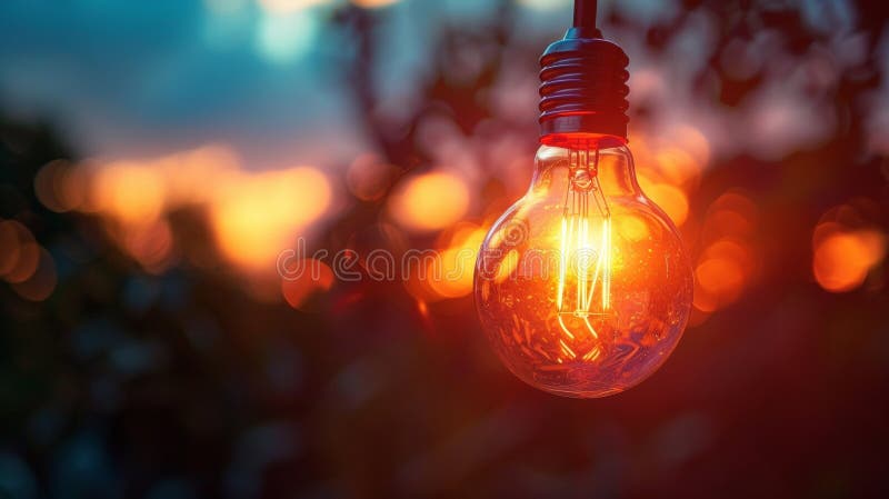 A Close Up of a Light Bulb with the Sun Shining through it, AI Stock ...