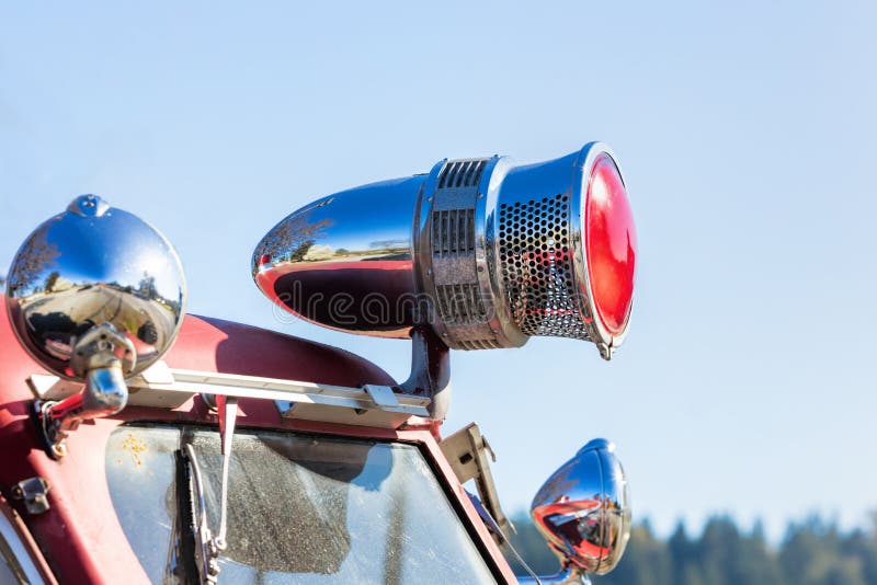 Fire engine light and horn stock image. Image of power - 178936777