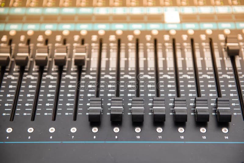 Mix control sound check stock image. Image of button - 116952495