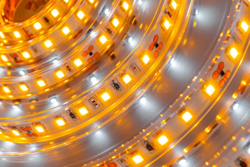 A Close Up of a Light Strip with Many Lights Stock Image - Image of ...