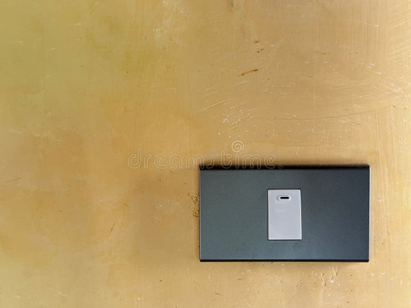 Close Up of Light Switch with Copy Space on Yellow Wall Stock Image ...