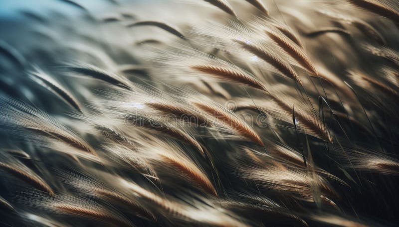 Close-Up of Lightly Blowing Grass in the Wind, Capturing the Gentle ...