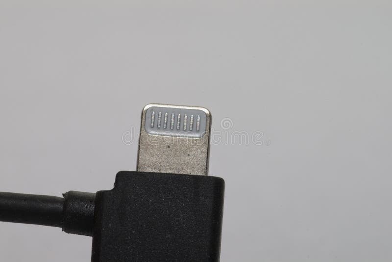 Close Up of a Lightning Connection Stock Photo - Image of connector ...