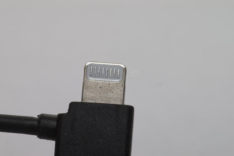 Close Up of a Lightning Connection Stock Photo - Image of connector ...