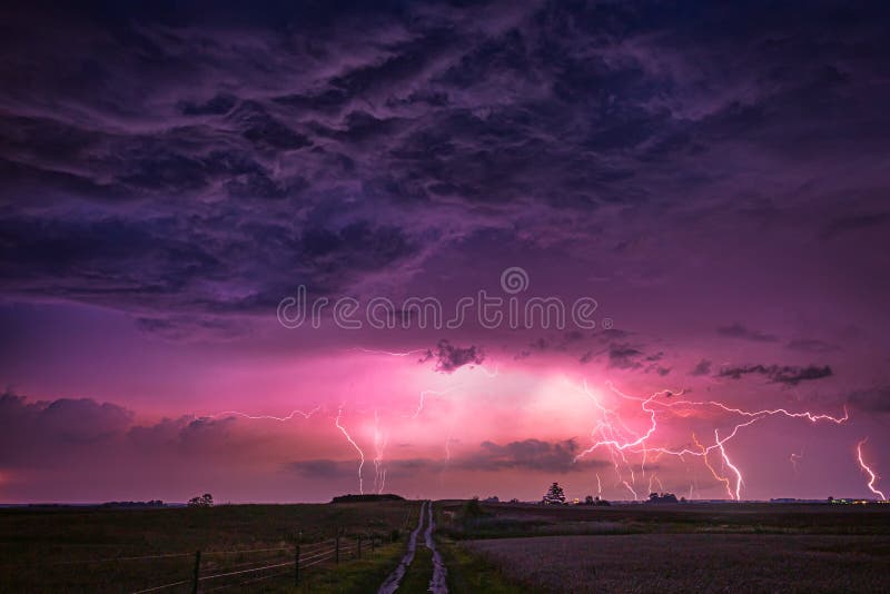 CLose Up with Lightning with Dramatic Clouds Composite Image . Night ...