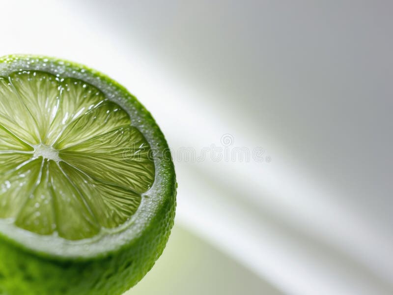 A Close Up of a Lime Slice with a Green Hue Stock Image - Image of ...