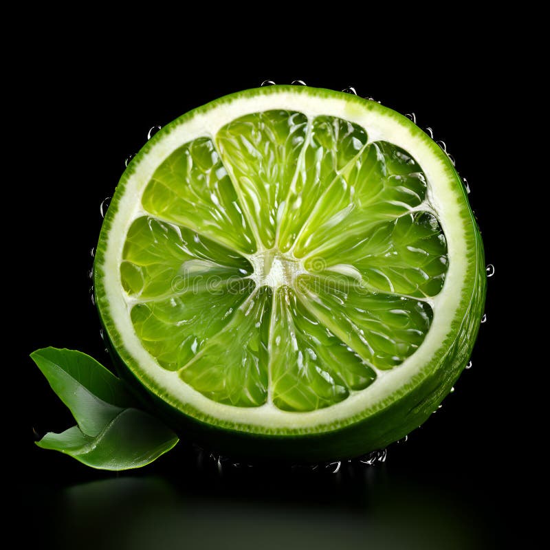 Close-up of Lime Slice, Single Slice of Lime Isolated on White ...
