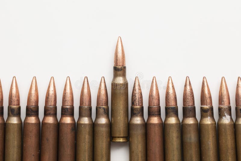 Line of bullets stock image. Image of defense, large - 32711657