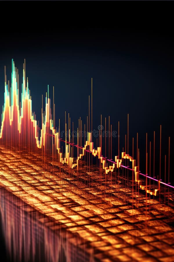 A Close-up of a Line Graph Showing a Rising Trend Stock Illustration ...
