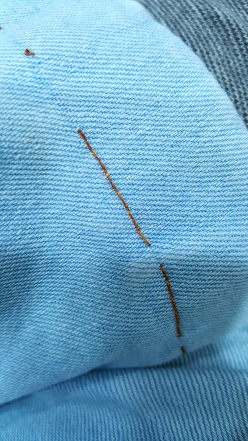 Broken Stitches on Denim Weaving Texture Stock Photo - Image of graphic ...