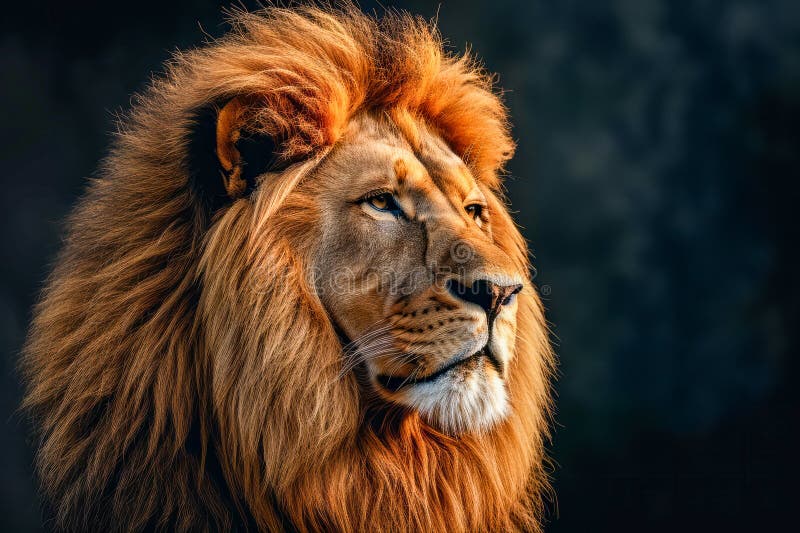 Close Up of Lion S Face with Its Eyes Open and Looking Forward ...