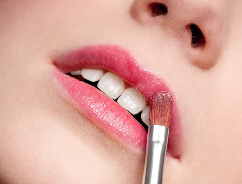 Close-up Lips of Beauty Young Woman Stock Photo - Image of look ...