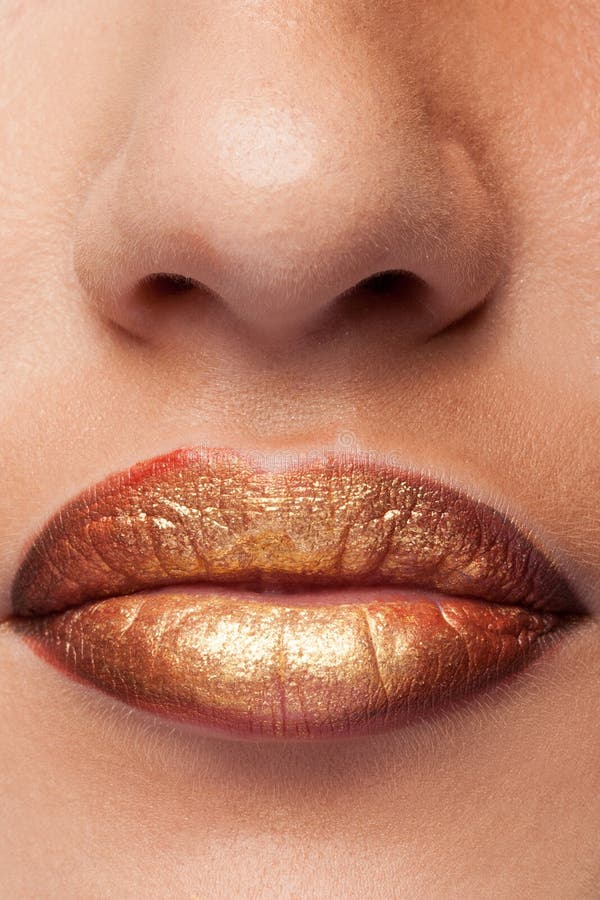 Close Up of Lips with Lipstick on Them Stock Photo - Image of close ...