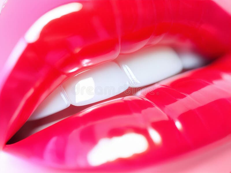 Close - Up of a Lips Red Lipstick. Stock Illustration - Illustration of white, beautiful: 378827911