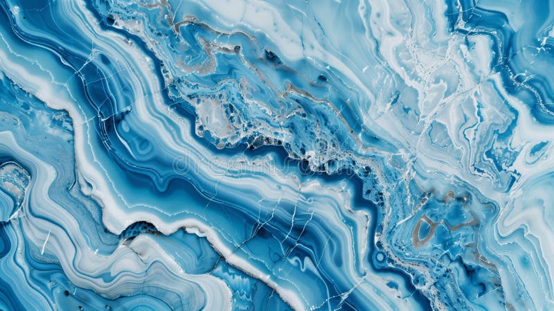 Close Up of Liquid Blue Marble Texture Stock Image - Image of grunge ...