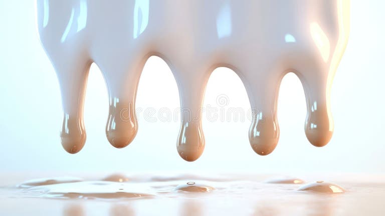 Close-up of Liquid Drips Creating a Smooth Surface, Highlighting ...