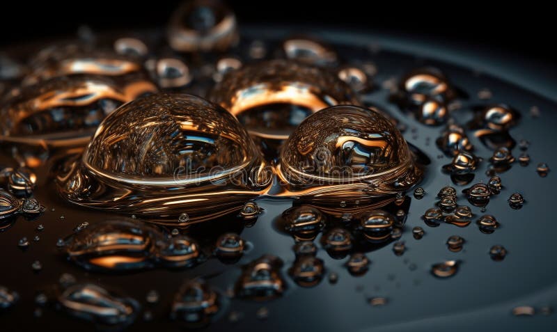 A Close Up of a Liquid Filled with Bubbles of Water Stock Illustration ...