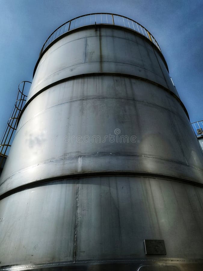 Close Up of Liquid Raw Material Tank Made of Stainless & X28;anti-rust ...