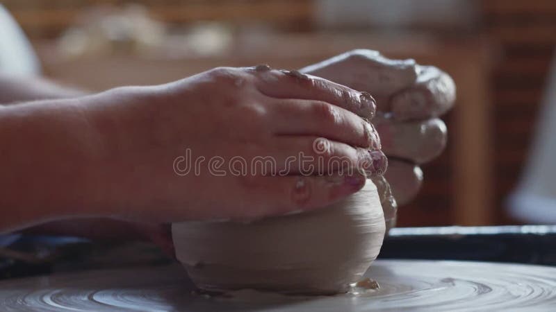 Close Up of a Little Boy in a Pottery Class. Stock Video - Video of ...