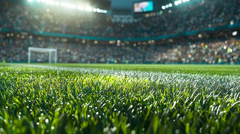 Close-up of a Lively Football Field Setting Stock Illustration ...