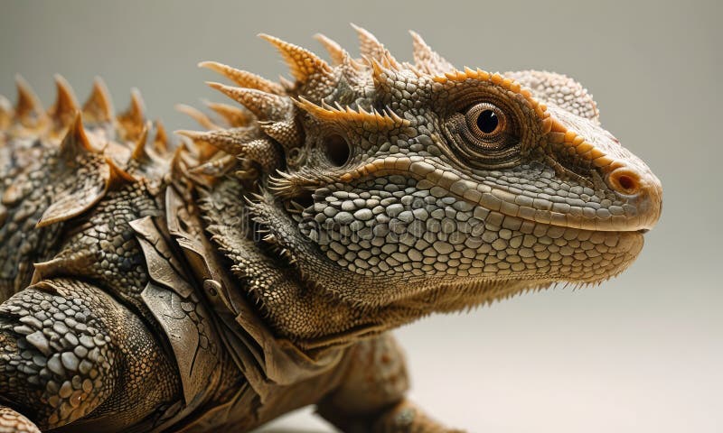 A Close Up of a Lizard with a Brown and White Color Pattern. Stock ...