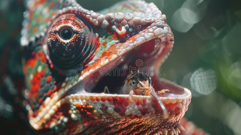 Close Up of a Lizard with Its Mouth Open. Perfect for Educational ...
