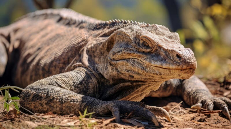 A Close Up of a Lizard Laying on the Ground Stock Illustration ...