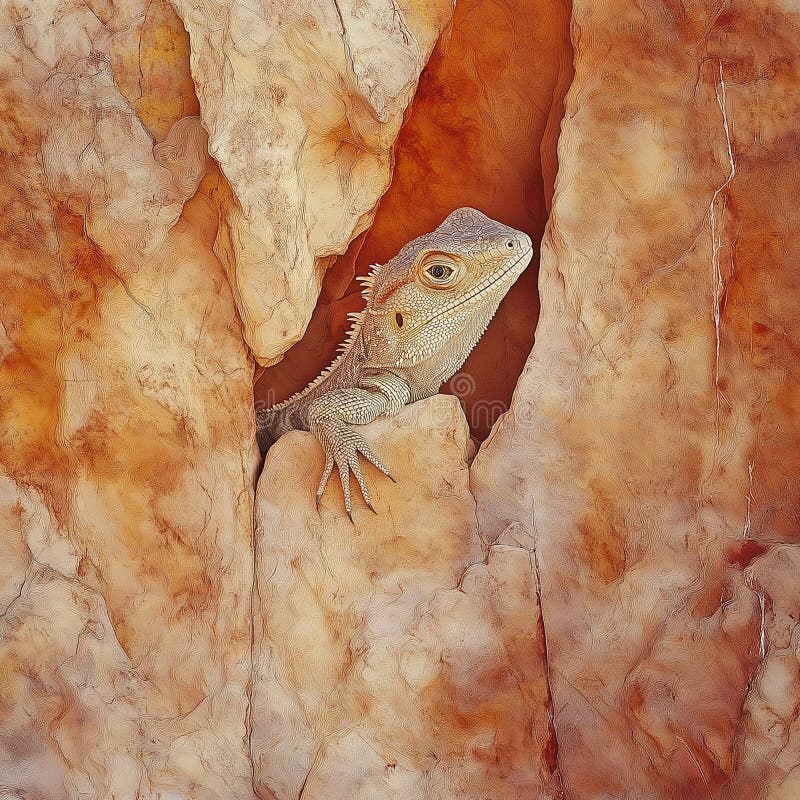 A Close-up of a Lizard Peeking Out Stock Photo - Image of reptile ...