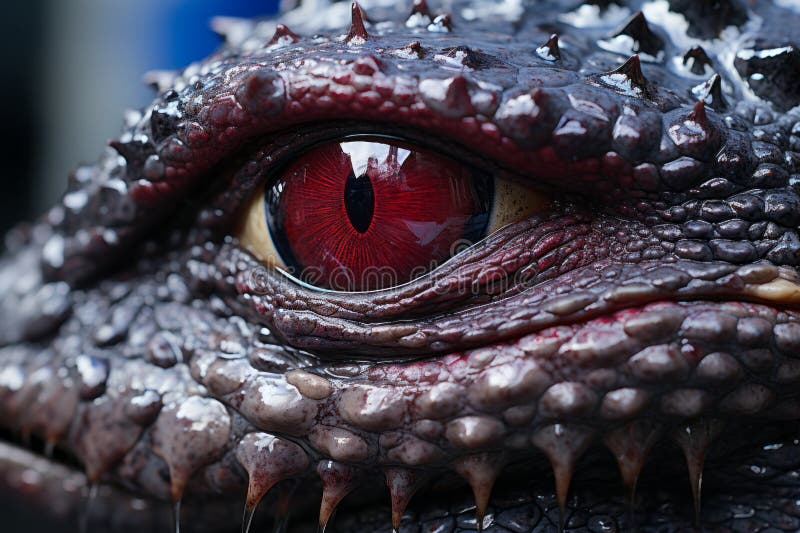 A Close Up of a Lizard with Red Eyes Stock Illustration - Illustration ...