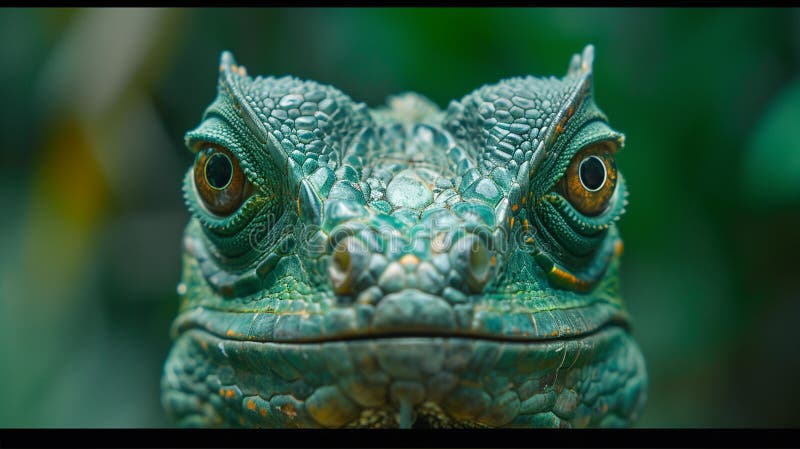 A Close Up of a Lizard S Face with Details, AI Stock Illustration ...