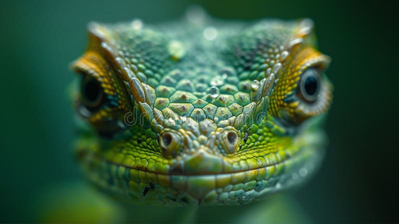A Close Up of a Lizard S Face with Details, AI Stock Illustration ...
