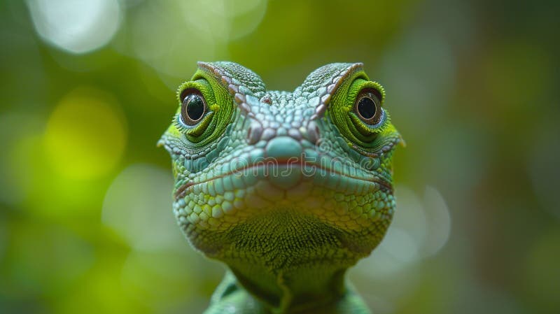 A Close Up of a Lizard S Face with Details, AI Stock Illustration ...